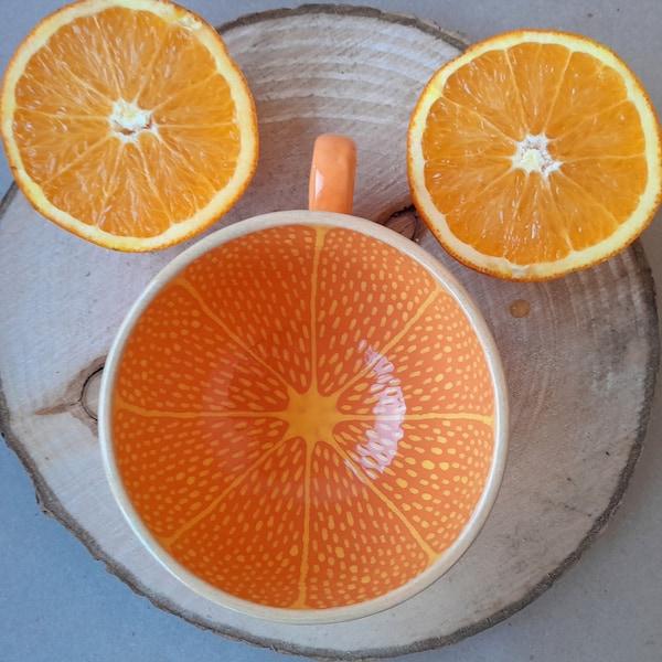 Orange Tea Cup - Etsy