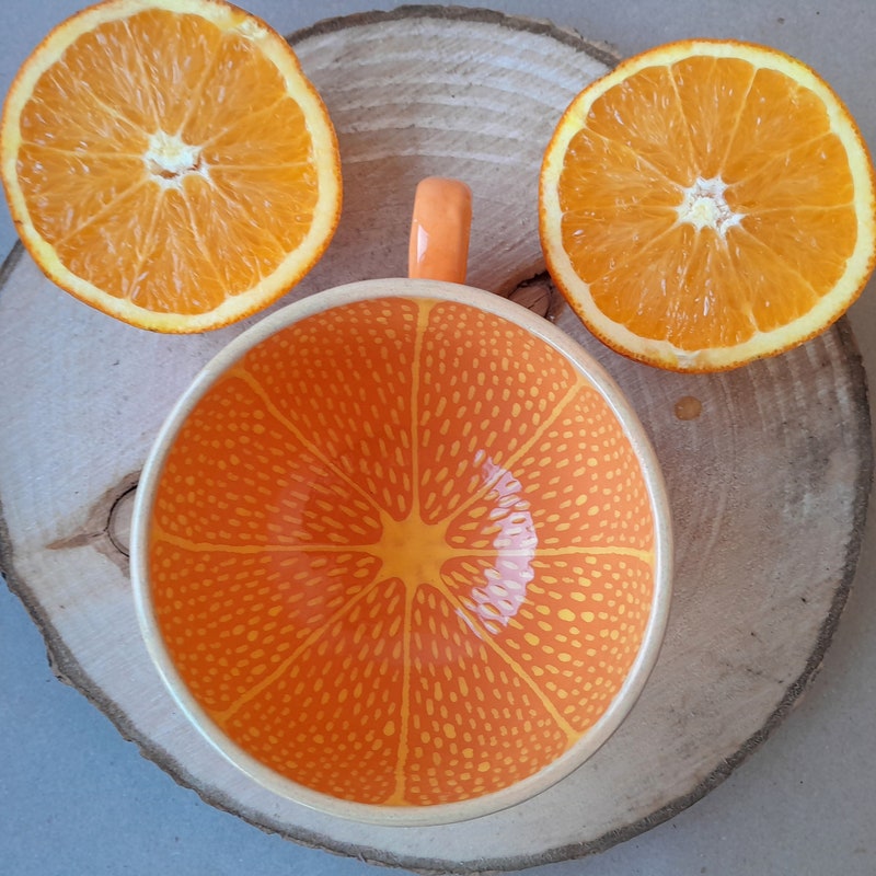 Orange Tea Cup - Etsy