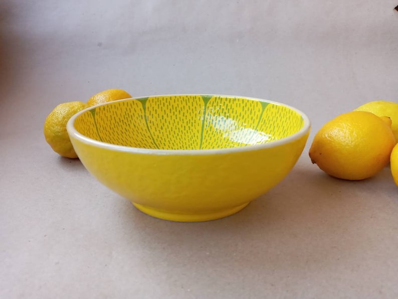 Lemon Bowl Big Bowl Wide Bowl Fruit Bowl Ceramic Bowl Handmade Ceramics ...