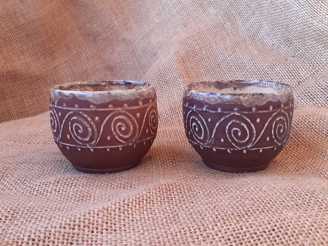 Handmade TEA CUP Without Handle Unglazed Simple Ceramic MUG | Etsy