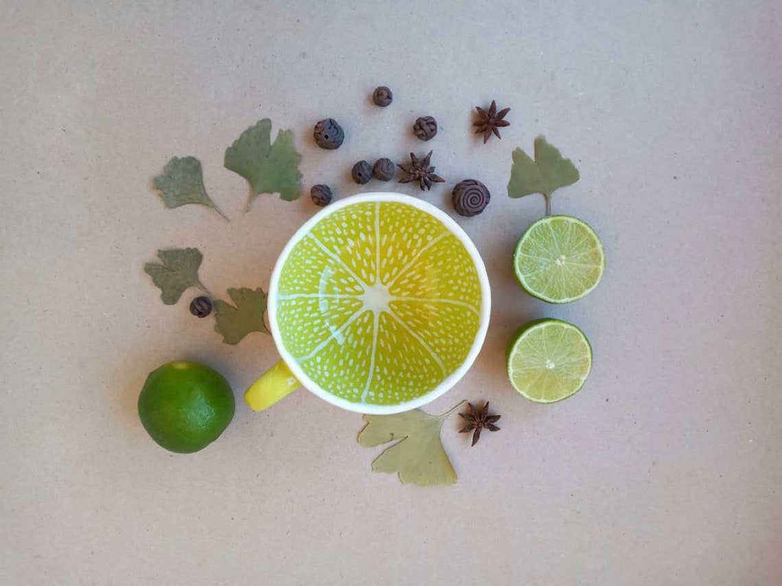 LIME FRUIT MUG Big Cup Half of Lime Cup Handmade Ceramic Cup - Etsy