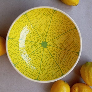 Lemon Bowl Big Bowl Wide Bowl Fruit Bowl Ceramic Bowl Handmade Ceramics ...