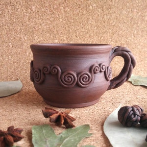 Unglazed Cup Organic Pottery Cup Everyone Gift Red Clay Cup Handmade ...
