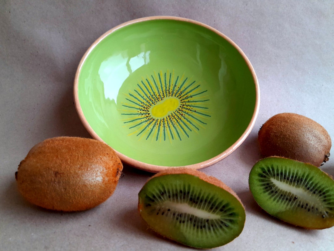 Kiwi Bowl for Soup Big Bowl Wide Bowl Fruit Bowl Ceramic Bowl Handmade ...