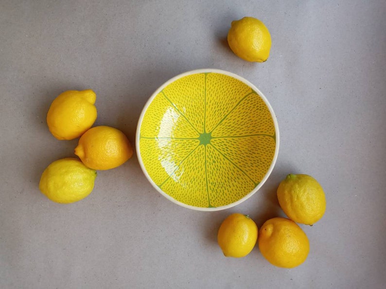 Lemon Bowl Big Bowl Wide Bowl Fruit Bowl Ceramic Bowl Handmade Ceramics ...