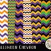 Halloween Paper Pack - Chevron Digital Scrapbook Paper - Halloween ...