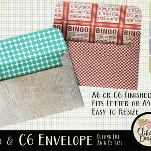 A6 Envelope SVG Cutting File, C6 Envelope Template Cut File, PNG ...