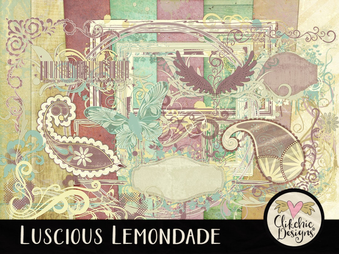 Decorative Digital Scrapbook Kit Clipart - Swirly Flourish Elements ...