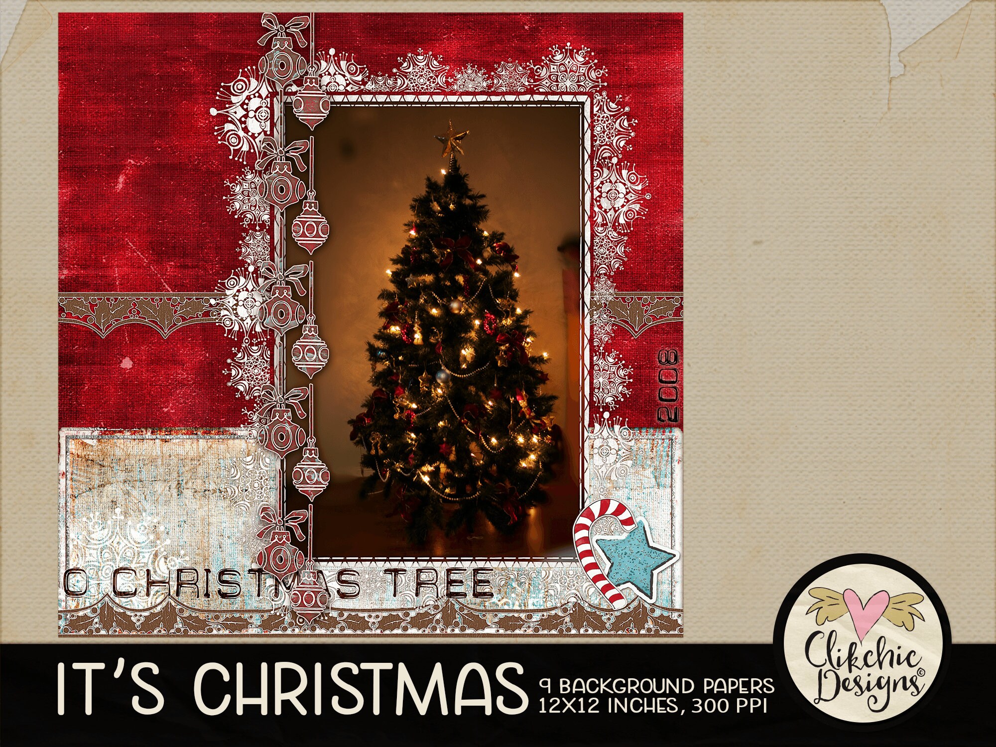 Christmas Digital Paper Pack Christmas Digital Scrapbooking - Etsy