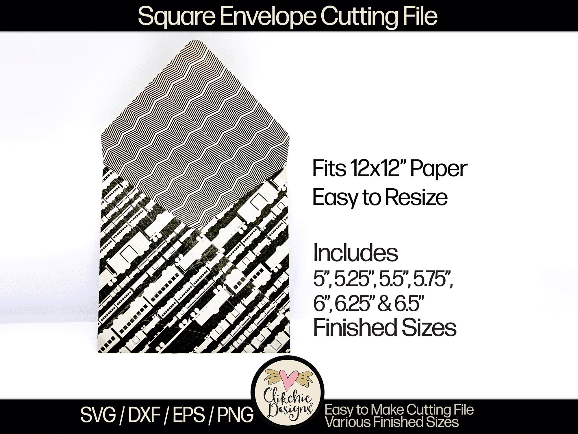 Square Envelope SVG Cutting File, 7 Sizes 5-6.5 Square Envelope ...