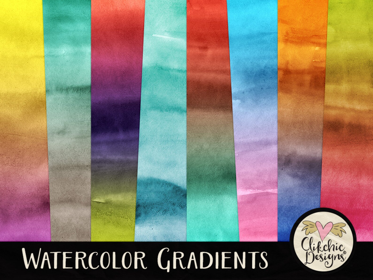 Watercolor Digital Paper Pack Watercolor Gradient Digital - Etsy