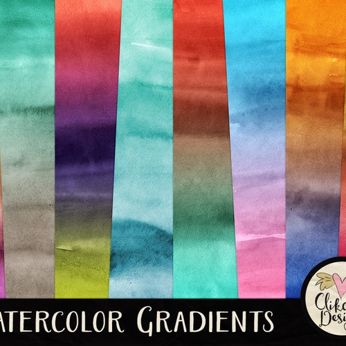 Watercolor Digital Paper Pack Watercolor Gradient Digital - Etsy