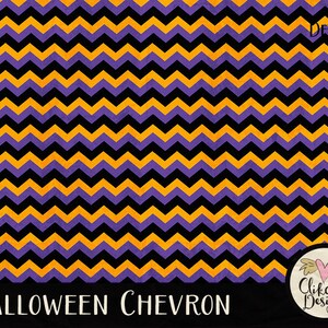 Halloween Paper Pack - Chevron Digital Scrapbook Paper - Halloween ...