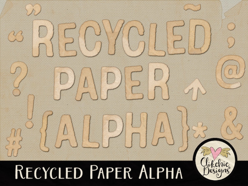 Digital Paper Alpha Recycled Paper Alphabet Clipart - Etsy