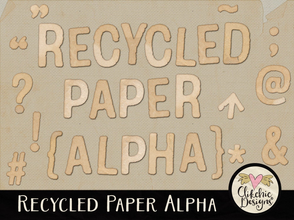 Digital Paper Alpha Recycled Paper Alphabet Clipart Digital Scrapbook ...