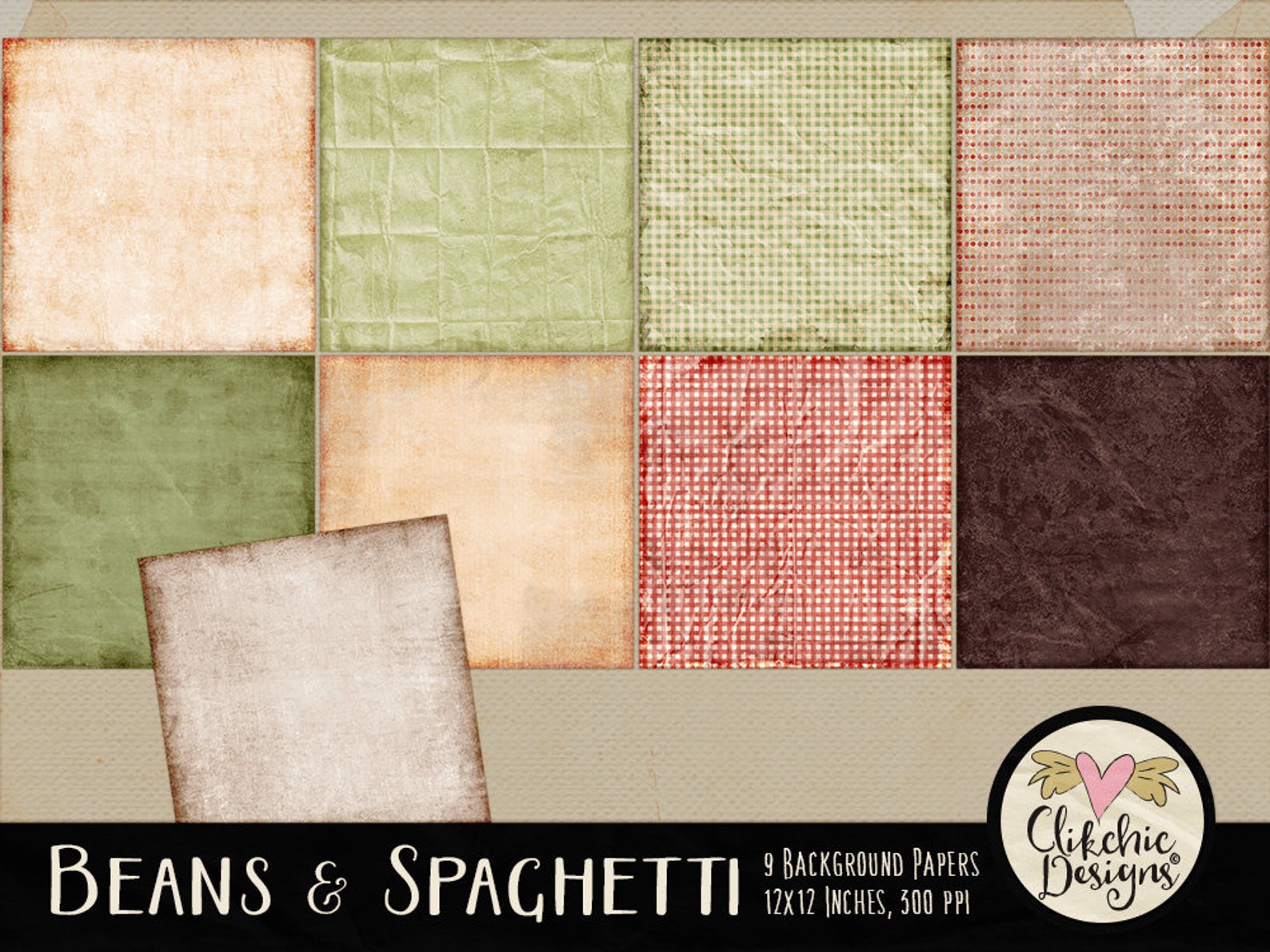 Food Digital Scrapbook Kit Clipart - Beans & Spaghetti Breakfast ...