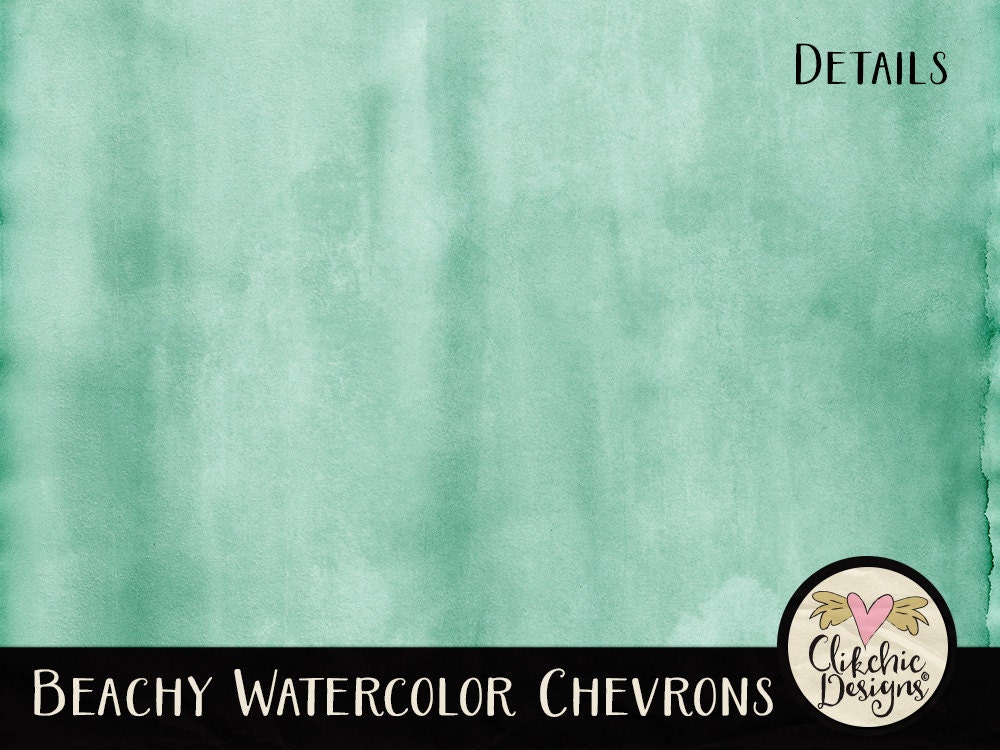 Watercolor Digital Paper Pack Chevron Beachy Watercolor Digital ...