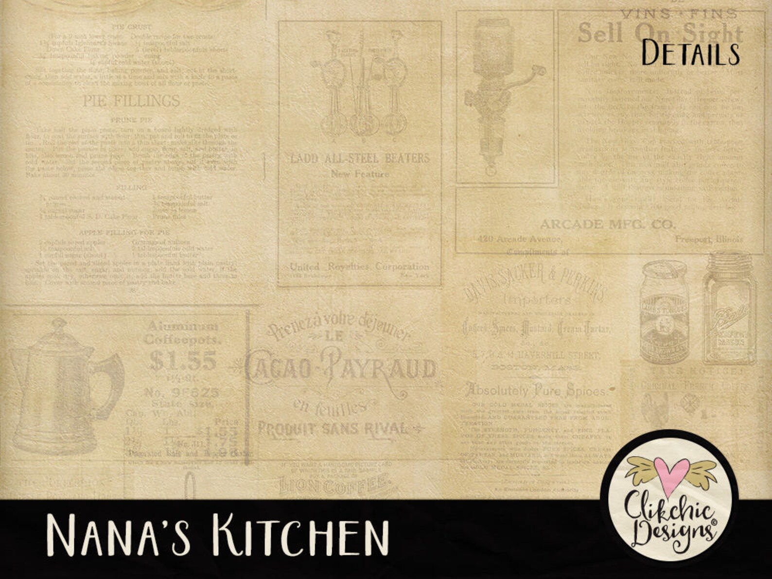 Cooking Digital Scrapbook Kit Clipart - Nana's Kitchen Digital Clip Art ...
