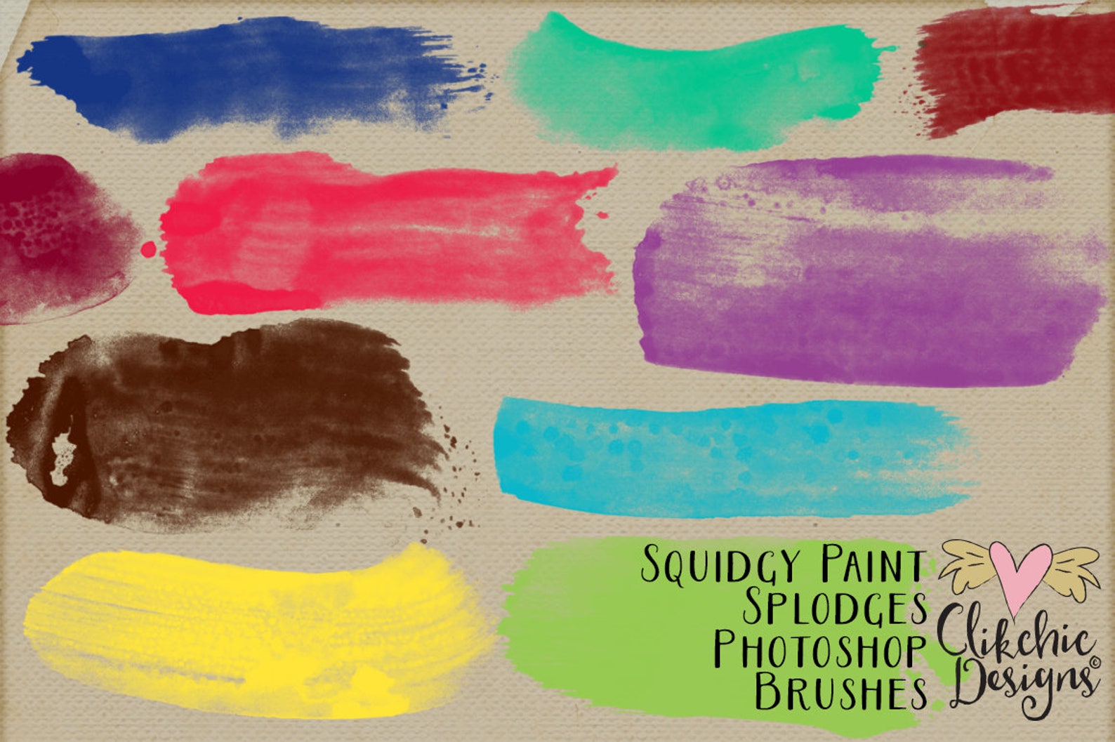 Paint Splodges Photoshop Brushes Clipart 35 Squidgy Watercolor Paint ...