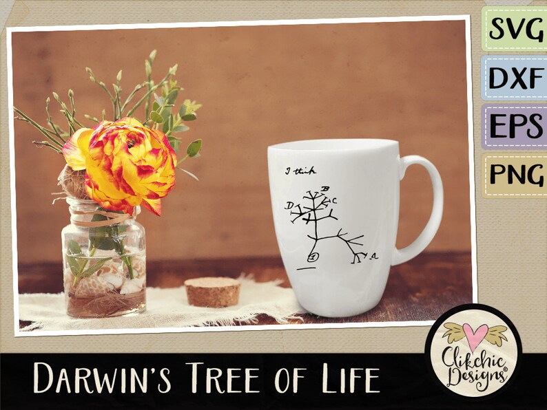 Darwin's Tree of Life SVG Cutting Files, Evolutionary Tree Svg, DXF Cut ...