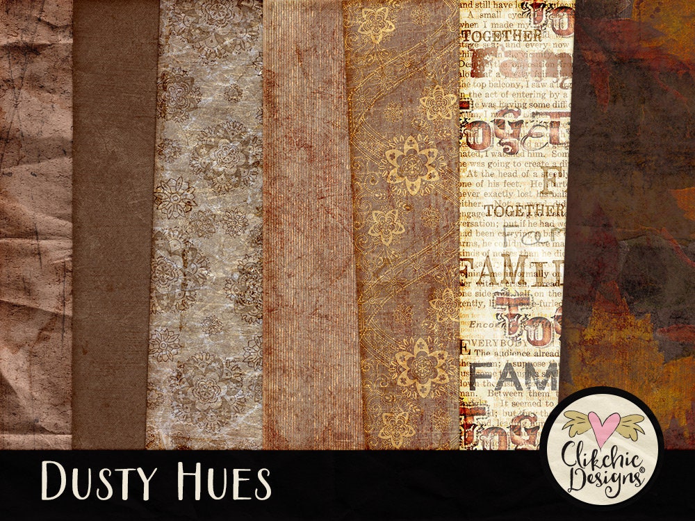 Fall Digital Scrapbook Kit Clip Art - Dusty Hues - Autumn Digital ...