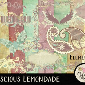 Decorative Digital Scrapbook Kit Clipart - Swirly Flourish Elements ...