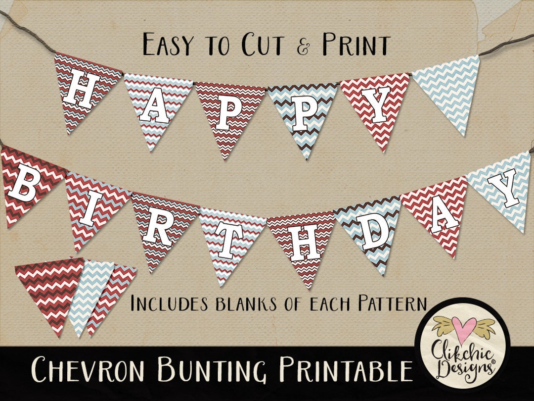 Printable Birthday Banner Decoration Printable Birthday Bunting ...