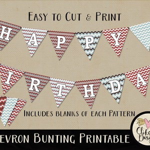 Printable Birthday Banner Decoration Printable Birthday Bunting ...