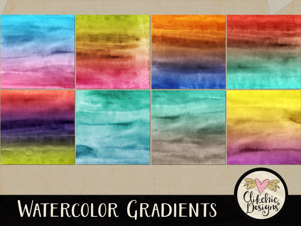 Watercolor Digital Paper Pack Watercolor Gradient Digital - Etsy