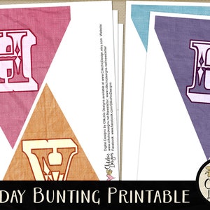 Printable Birthday Bunting - Printable Birthday Banner, Printable Party ...