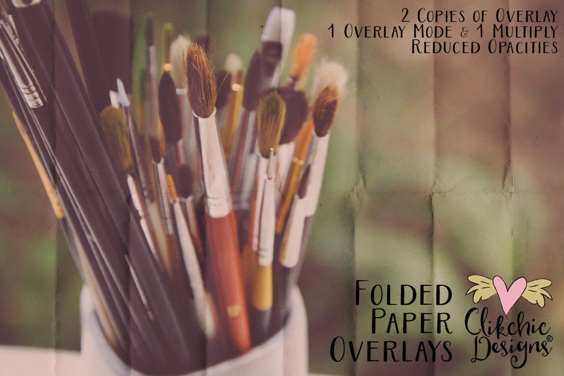 Folded Paper Texture Overlays Digital Paper Overlays Clipart 6 Digital ...