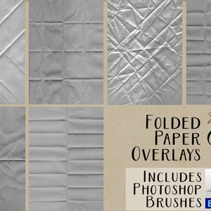 Folded Paper Texture Overlays - Digital Paper Overlays Clipart - 6 ...