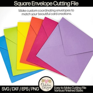 Square Envelope SVG Cutting File, 7 Sizes 5-6.5 Square Envelope ...