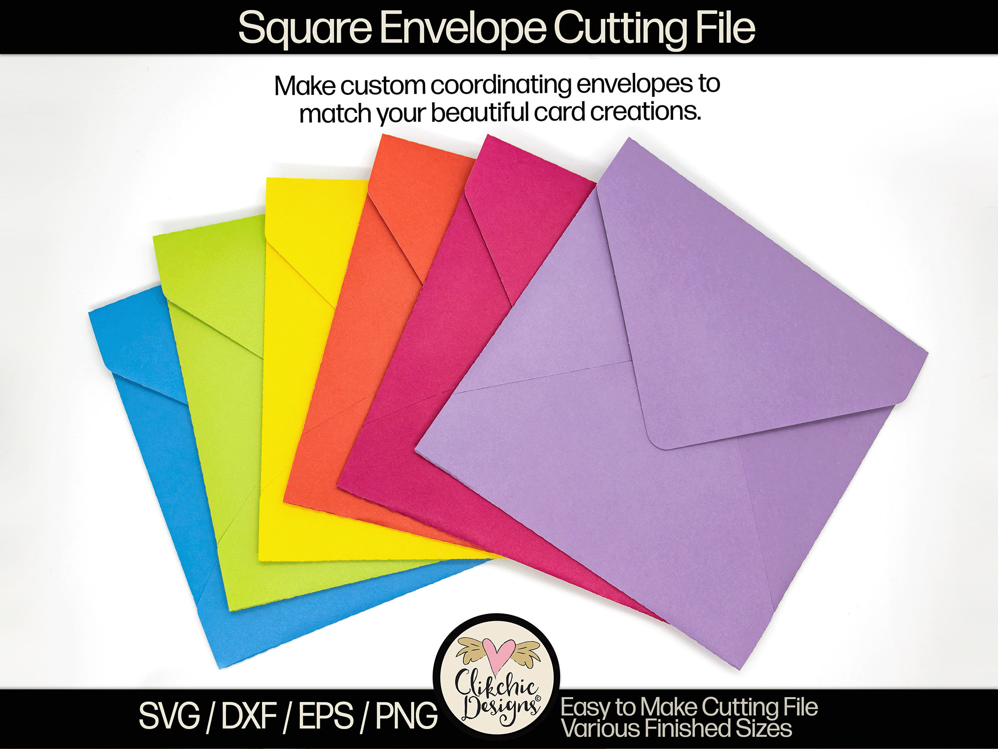 Square Envelope SVG Cutting File, 7 Sizes 5-6.5 Square Envelope ...