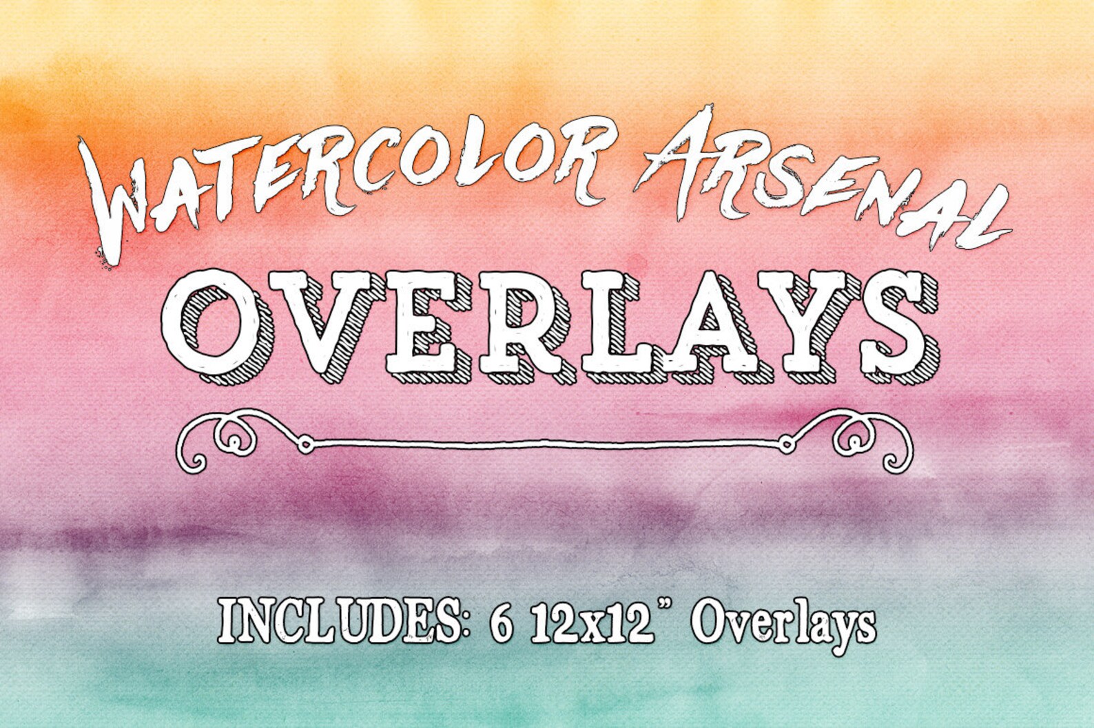 Watercolor Overlays Clipart - Graphic Design & Photo Overlays - Art ...