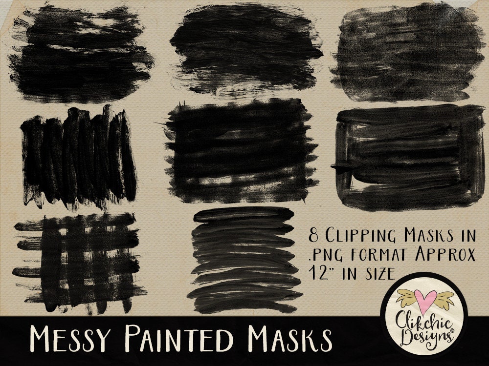 Painted Photo Clipping Masks 8 Messy Painted Photoshop Photography ...