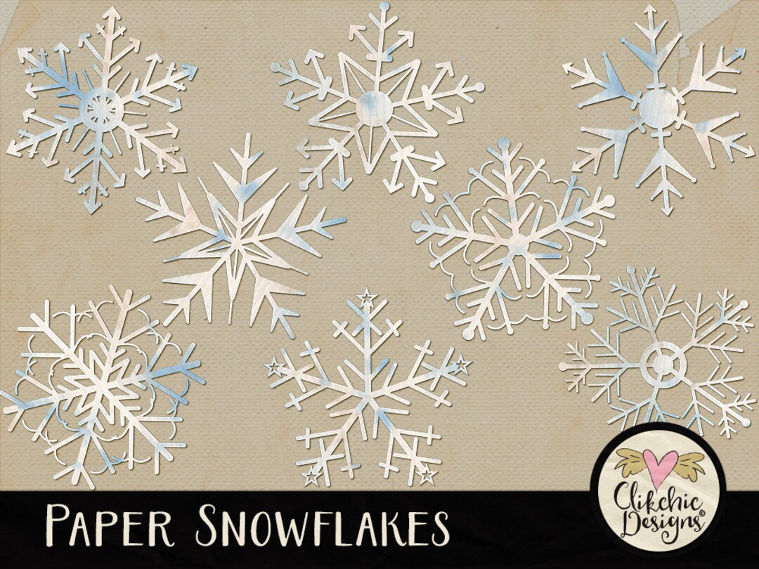 Snowflake Clipart - Paper Snowflakes Digital Scrapbook Clip Art - Snow ...