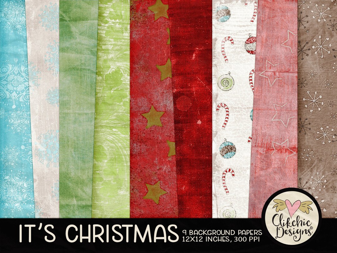 Christmas Digital Paper Pack - Christmas Digital Scrapbooking - Digital ...