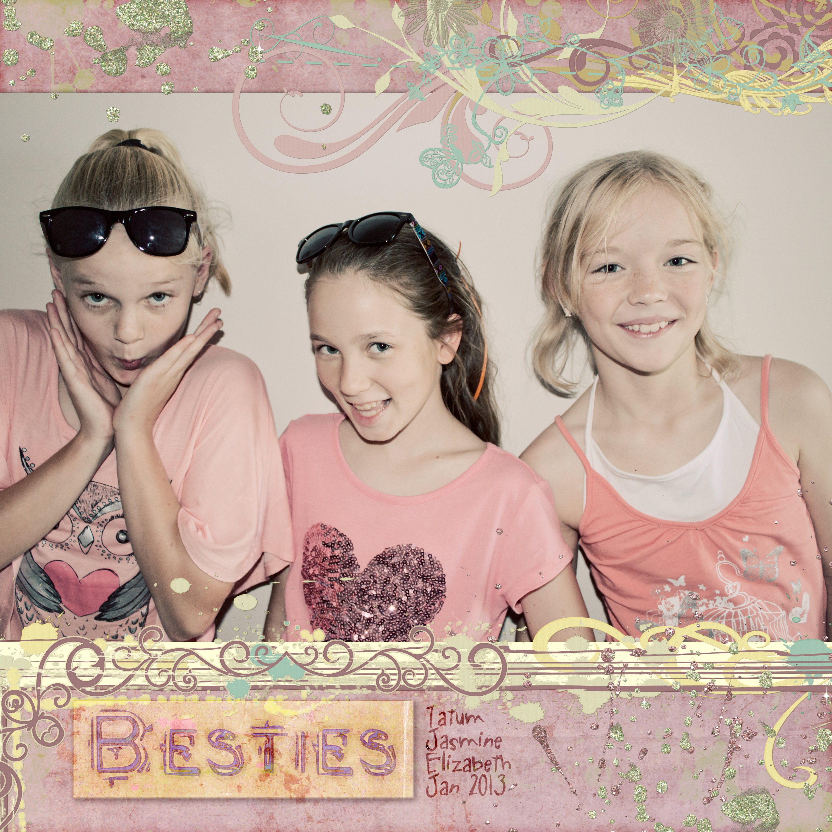 Friendship Word Art Clipart: Scrapbook Titles, Photo Overlays (digital ...