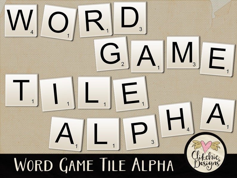 Word Game Alpha - Digital Alphabet Clip Art - Game Tile Digital ...