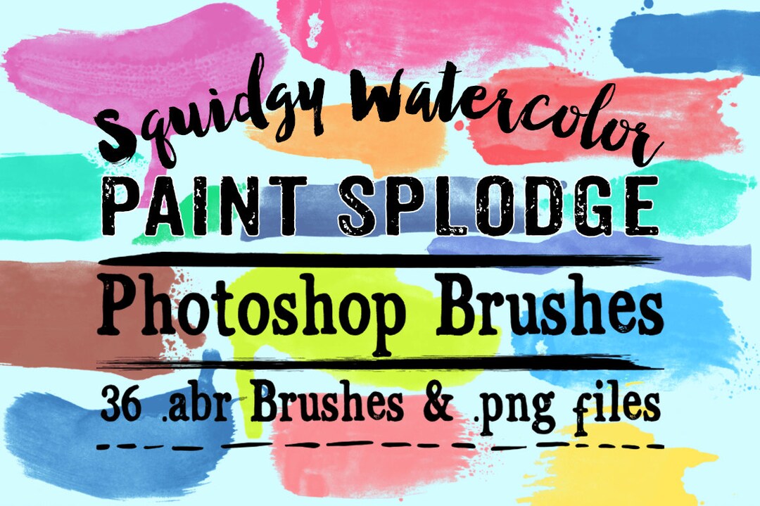 Paint Splodges Photoshop Brushes Clipart - 35 Squidgy Watercolor Paint ...