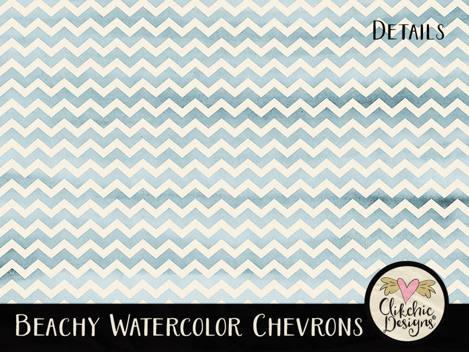 Watercolor Digital Paper Pack Chevron Beachy Watercolor - Etsy