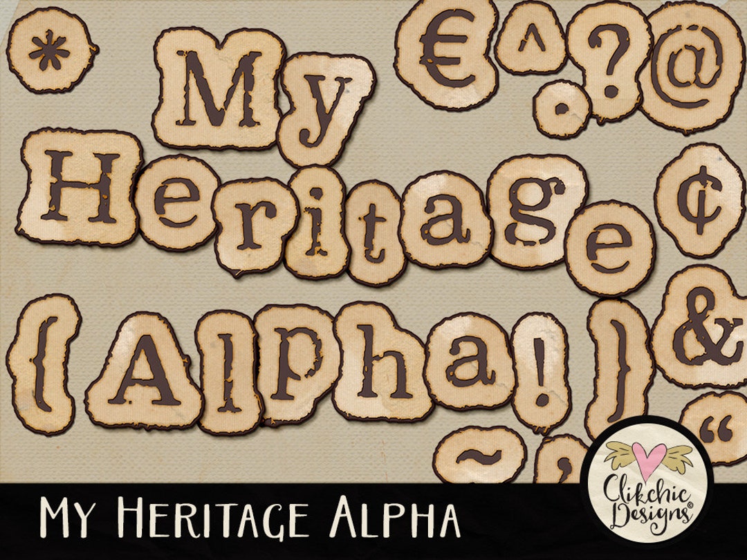 Vintage Paper Alpha Clipart: My Heritage Digital Letters (digital ...