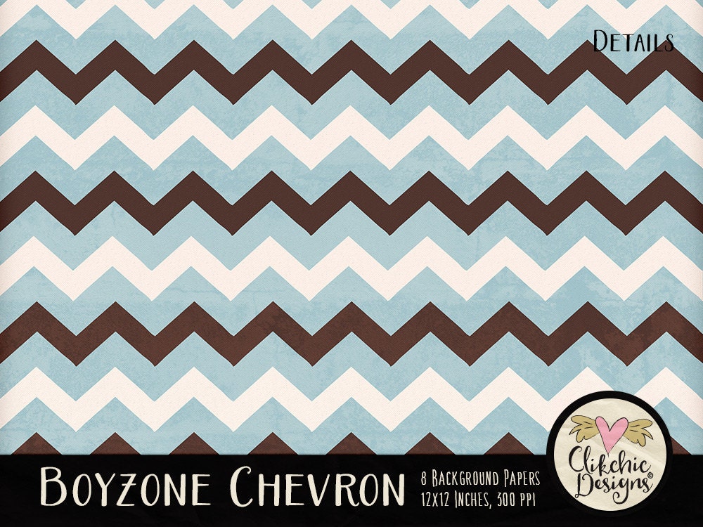 Chevron Paper Pack Boyzone Bold Chevron Digital Scrapbook - Etsy