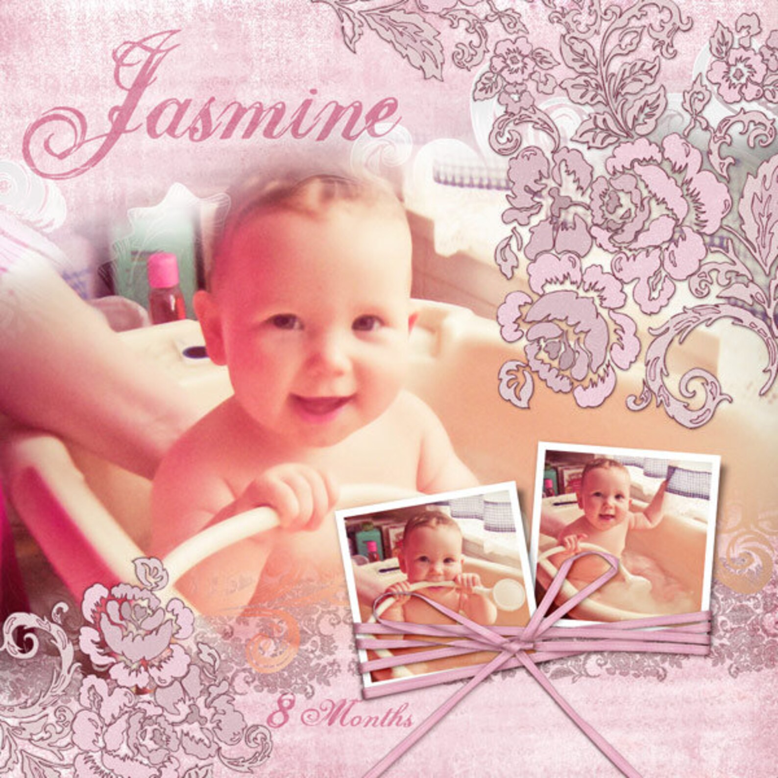 Baby Pink Digital Paper Pack Ala Pink Digital Scrapbook Background ...