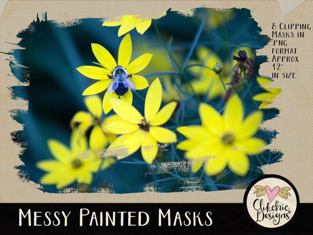 Painted Photo Clipping Masks 8 Messy Painted Photoshop Photography ...