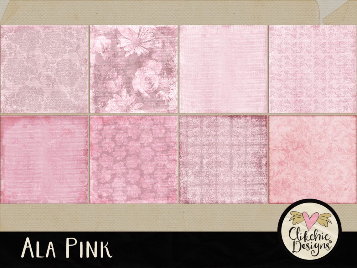 Soft Pink Digital Scrapbook Kit Clipart Pale Baby Pink - Etsy