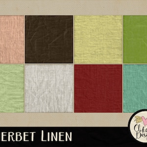 Linen Digital Paper Pack - Sherbet Linen - Digital Scrapbook Paper Pack ...