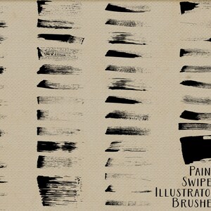 Paint Swipe Illustrator Brushes 47 Vector AI Brushes for Graphic Design ...