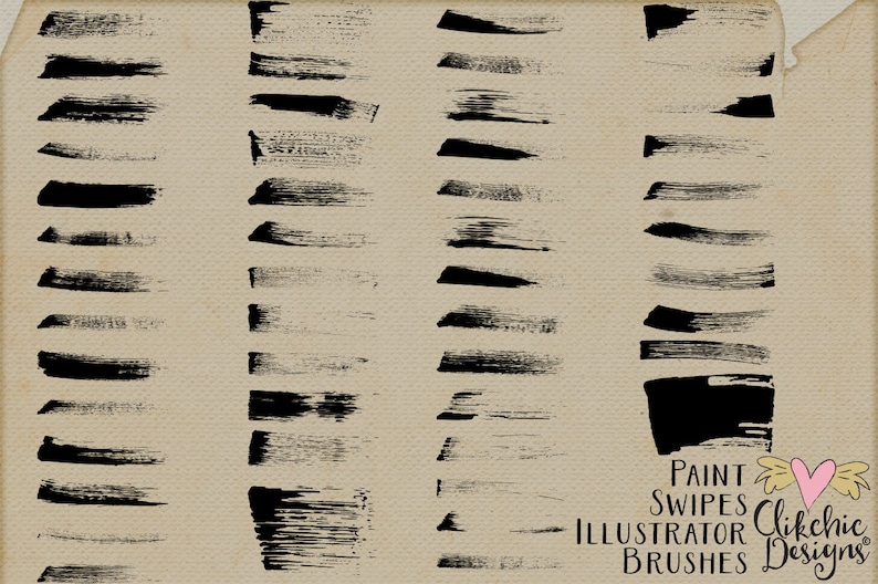 Paint Swipe Illustrator Brushes - 47 Vector AI Brushes for Graphic ...